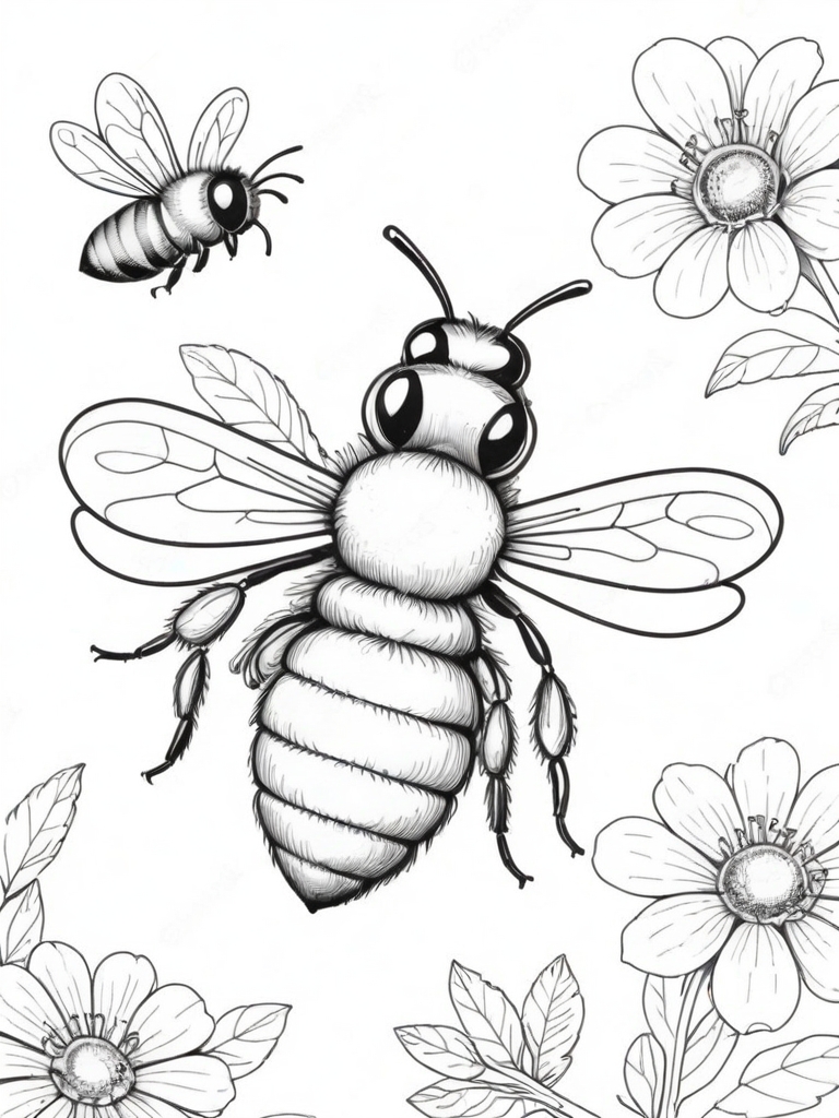 11 Bee Coloring Pages to Print